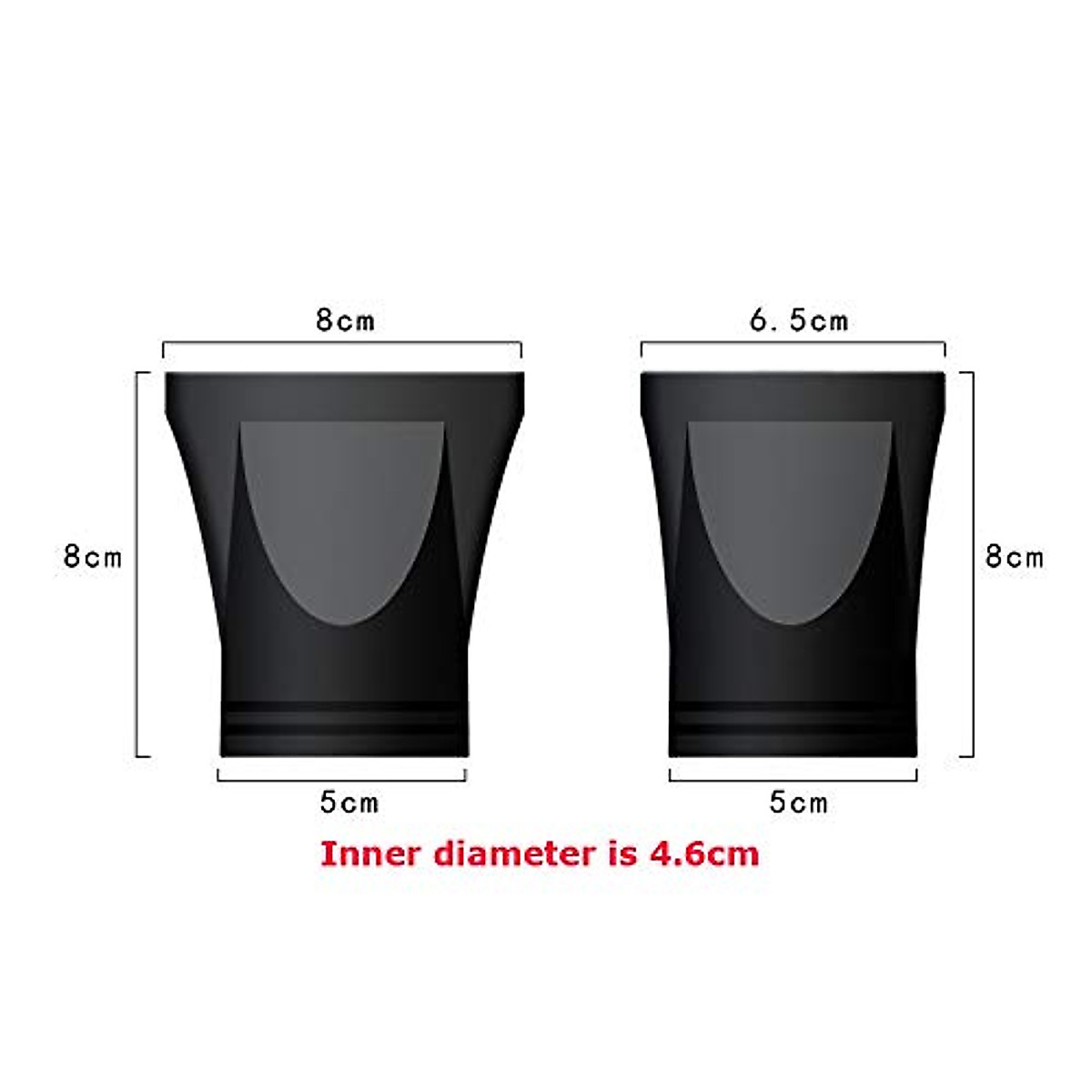 2Pcs Professional Plastic Salon Hair Dryer Nozzle Replacement Narrow Concentrator Replacement Blow Flat Hairdressing Styling Tool Hair Drying Nozzle Fit For Outer Diameter 4.5cm (Black)