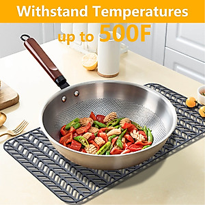 Silicone Sink Mat Protectors for Kitchen 26''x 14'' JOOKKI Kitchen Sink Protector Grid for Farmhouse Stainless Steel Accessory with Center Drain