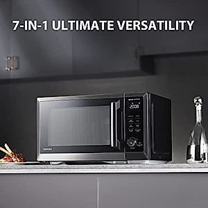 TOSHIBA 7-in-1 Countertop Microwave Oven Air Fryer Combo, MASTER Series, Inverter, Convection, Broil, Speedy Combi, Even Defrost, Humidity Sensor, Mute Function, 27 Auto Menu&47 Recipe, 1.0 cf 1000W