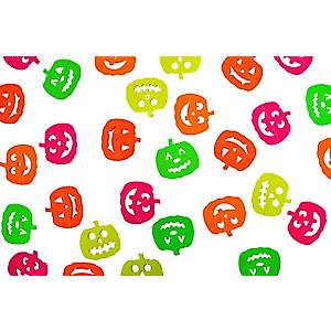 Midnight Glo Halloween Decoration 78ft Neon Pumpkin Garland Wall Hanging Decorations for Halloween Blacklight Reactive UV Glow Party (6 Pack)