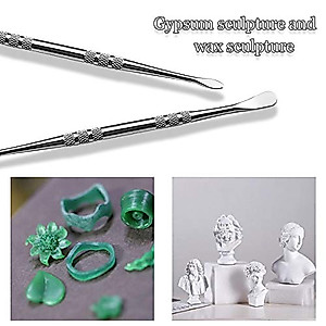 2 Pieces Wax Carving Tool 4.75 Inch Stainless Steel Clay Sculpting Tool (Silver)