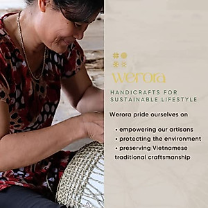 WERORA - Wicker Storage Basket for Shelves with Detachable Lining, Foldable Woven Basket Organizer Bins Set of 2, Seagrass Storage Basket Bins, Rectangle Pantry Baskets for Storage