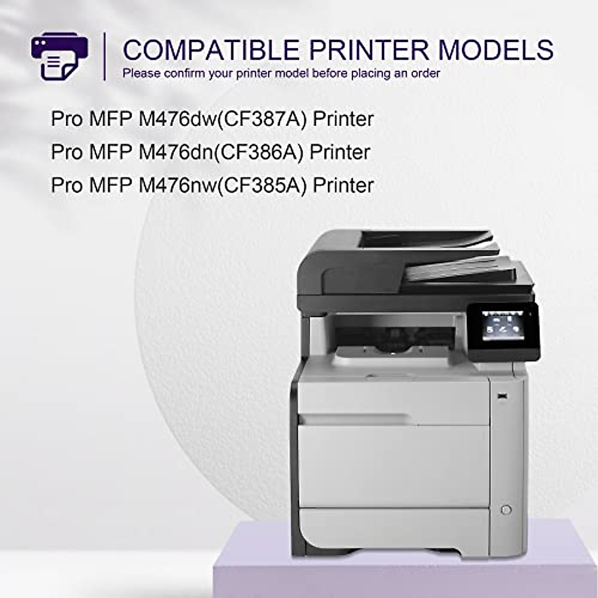 4-Pack (1BK/1C/1M/1Y) High Yield 312A CF380A CF381A CF382A CF383A Toner Cartridge Set Replacement for HP Pro MFP M476dn M476dw M476nw Printer