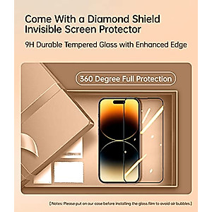 JUESHITUO Magnetic Glossy Clear for iPhone 12 Pro Max Case with Full Camera Cover Protection [No.1 Strong N52 Magnets] [Military Grade Drop Protection] for Women Girls Magsafe Case (6.7")-Gold