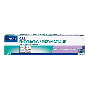 CET Virbac Plaque Tartar Control Enzymatic Dog and Cat Toothpaste, 2.5 oz, Beef