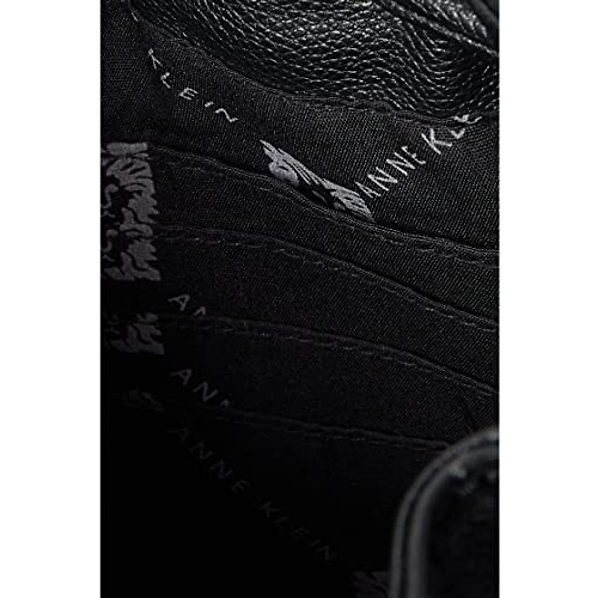 Anne Klein Womens Anne Klein quilted bucket crossbody, Black, One Size US