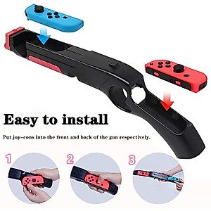 ENFILY Shooting Game Gun Hand Grip Accessories for Nintendo Switch Hunting Game, Doom Eternal, Splatoon 2, Apex, Fortnite, Sniper Elite 3 Ultimate Edition, Resident Evil, Overwatch, Warframe