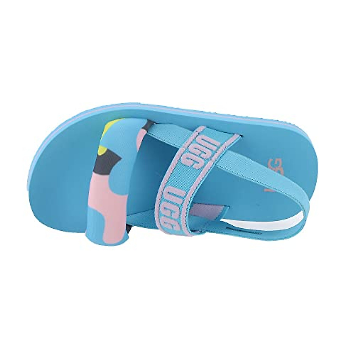 UGG Unisex-Child Zuma Sling Camopop Sandal, Summer-sky Blue, 2 Big Kid