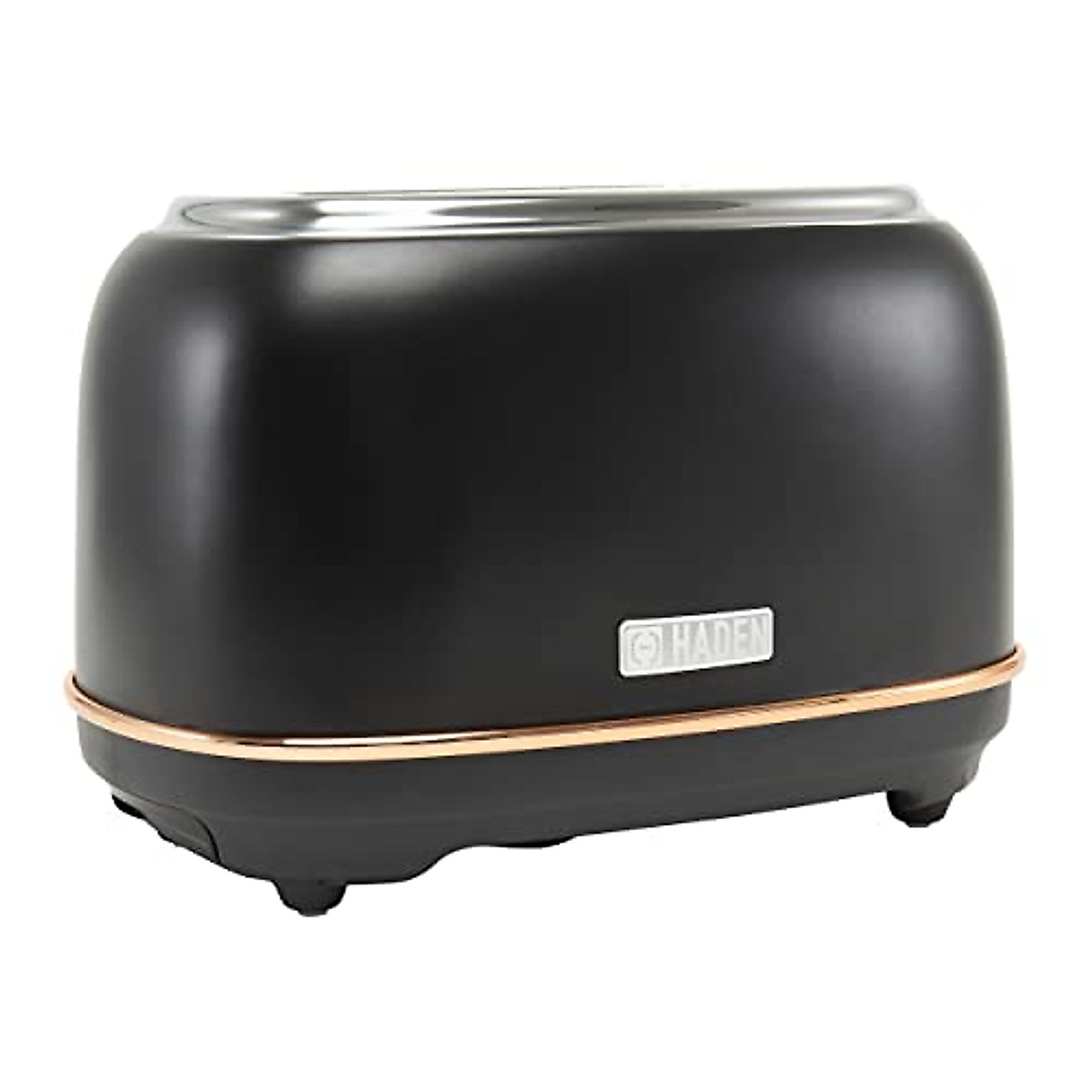 Haden Heritage Toaster, Wide Slot with Removable Crumb Tray and Settings (Black/Copper, 2 Slice)