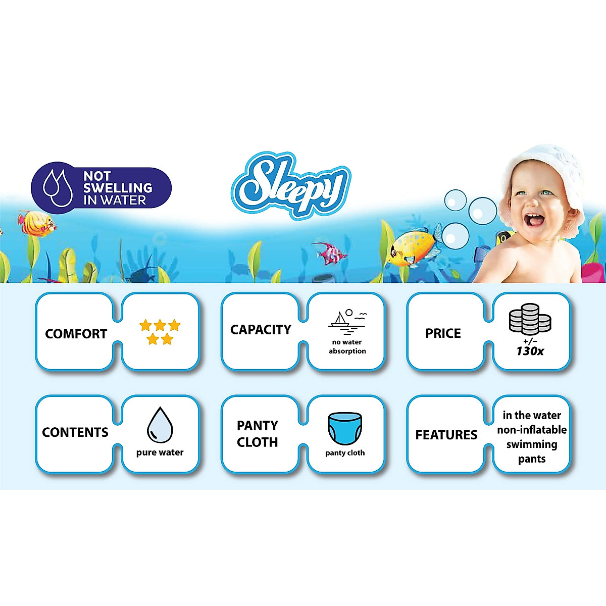 Swim Diapers, swim pants for Little Swimmers Size 4-5(15-40 LBS, Count- 17 PCs), Disposable diaper for Splashers