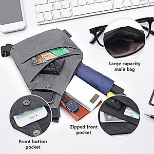 Personal Flex Bag for Women Men Right & Left, Crossbody Bag Sling Bag, Portable Waterproof Anti-thief Personal Shoulder Pocket Backpack (Grey,Right)