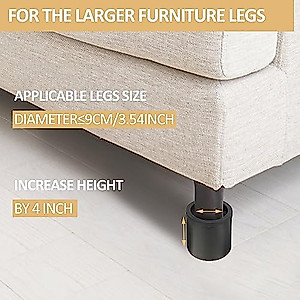 Tocawe Bed Risers 4 Inch - Heavy Duty Set of 9 Round Furniture Bed Lifts Risers Supporting 2300 lbs for Couch, Desk, and Table, Black
