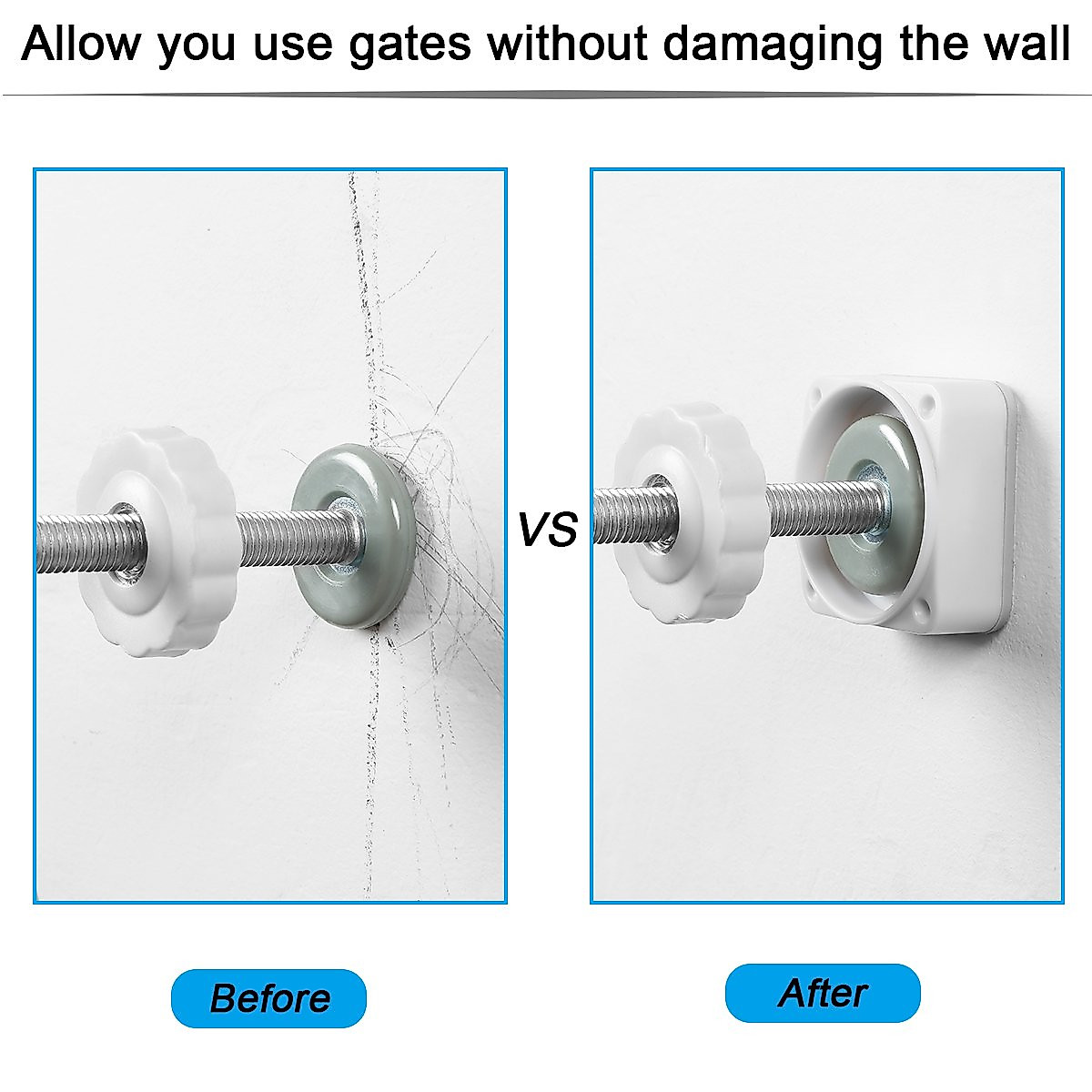 Baby Gate Wall Cups, Dog Gate Wall Protection Guard Prevent Damage from Wall Surface, Door, Wooden Stairs(4 Pack)