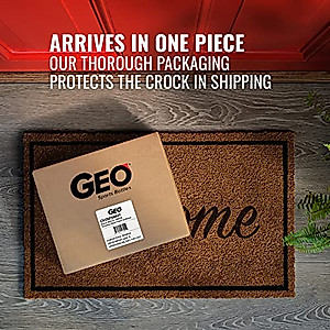 Geo Sports Bottles Porcelain Ceramic Crock Water Dispenser, Stainless Steel Faucet, Valve and Lid Included. Fits 3 to 5 Gallon Jugs. BPA (Black with Orange Speckles)