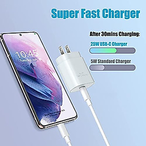 Fast Type C Charger,USB C Charger Block, Fast Samsung Charger Type C Fast Wall Charger 25W PD Adapter Plug Block for Samsung Galaxy S21/S21+/S21Ultra/Z Fold 3/Z Flip 3/Note 20/iPhone 13/13 Pro/12/iPad