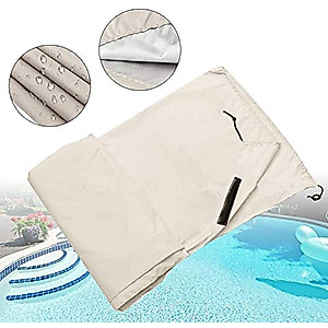 Wifehelper Swimming Pool Cover, Waterproof Beige Open Air Swimming Pool Roll Cover Protector Ground Swimming Pools Cover for Outdoor Heavy Duty Garden(S：490 x 96cm / 192.9 x 37.8in)