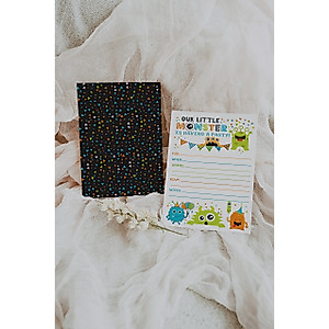 Your Main Event Prints Monster Birthday Invitations - Little Monster Birthday Party Invites - 20 Fill-In Monster Party Invitations With White Envelopes