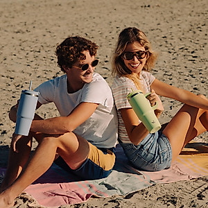 Konokyo 30 oz Tumbler with Handle and 2 Straws,2 in 1 Lid Insulated Water Bottle Stainless Steel Travel Coffee Mug,Cherry Blossoms