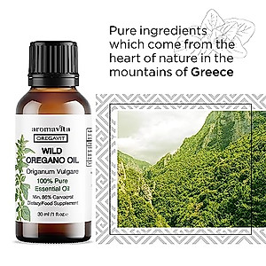 OREGAVIT 100% Pure Wild Greek Oregano Oil . Food Grade Quality. Certified. (1 FL.OZ/30ML),100% Pure & Natural Essential Oil of Oregano. Lat: Origanum vulgare