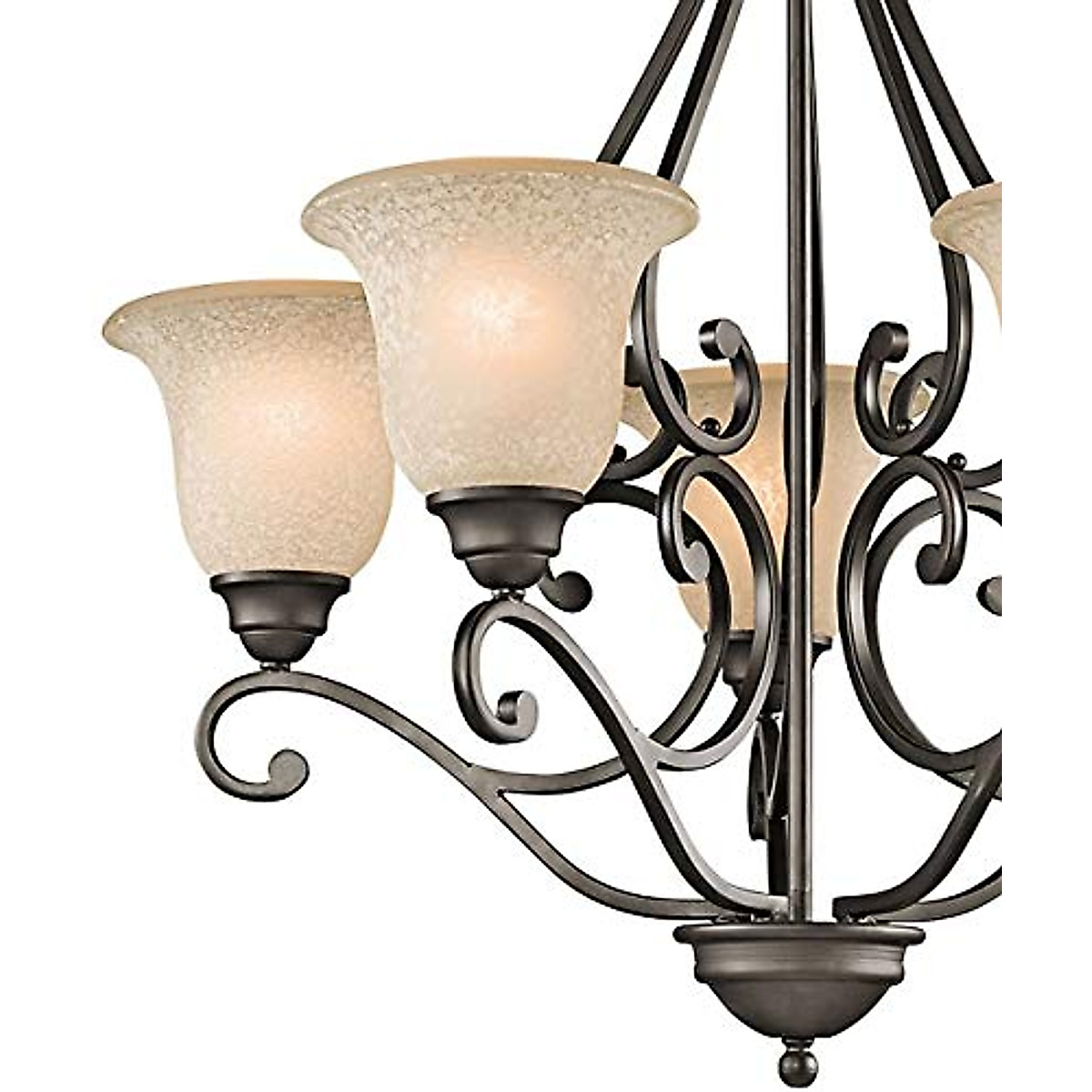 Kichler Camerena 31.25" 5 Light Chandelier with White Scavo with Light Umber Inside Tint Olde Bronze®