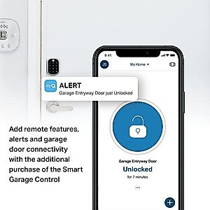 Yale | LiftMaster Smart Lock with Touchscreen Deadbolt- Works with myQ App & Key by Amazon in-Garage Delivery when paired with Smart Garage Hub (sold separately), Satin Nickel