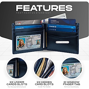 Wallet for Men’s - Genuine Leather Slim Bifold RFID Wallet - Gift for Men Packed in Stylish Gift Box