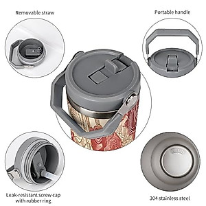 ZJCDPBR 30 Oz Tumbler with Foldable Handle And Flip Straw,Rose Vacuum Insulated Travel Coffee Tumblers,Stainless Steel Leak-Proof Water Bottle,Fits in Cup Holder,Keep Cold 24H & Hot 12H