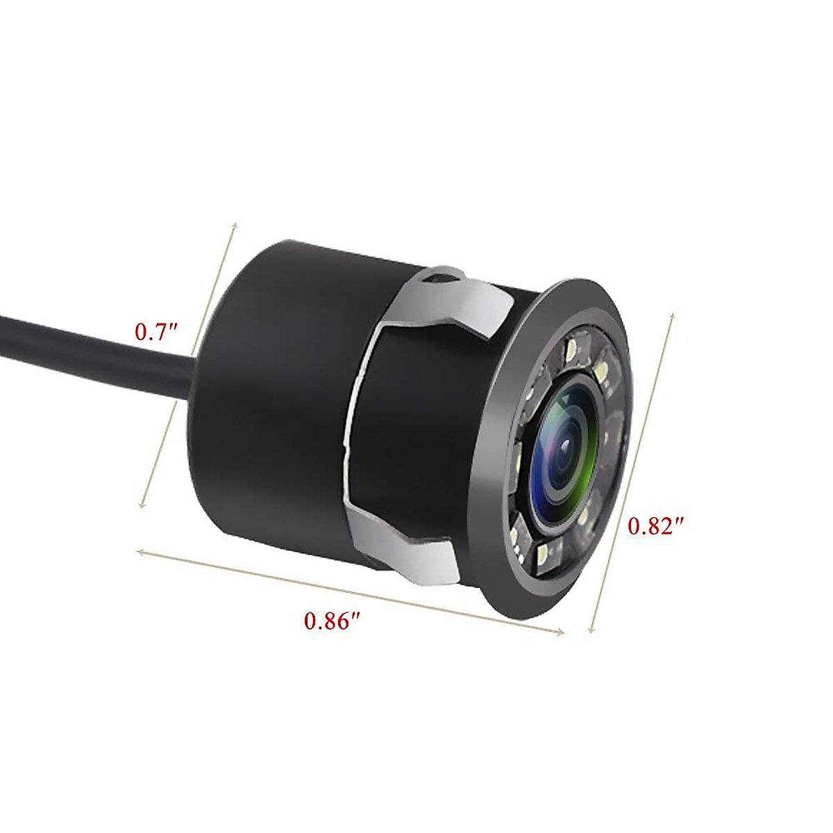 Backup Camera, JPP Embedded Front/Rear View Camera Waterproof Reverse Camera, IR Night Vision Reverse Camera Parking Guide Line & Screen Mirror Image on/Off for Truck, Car, Travel Trailer.