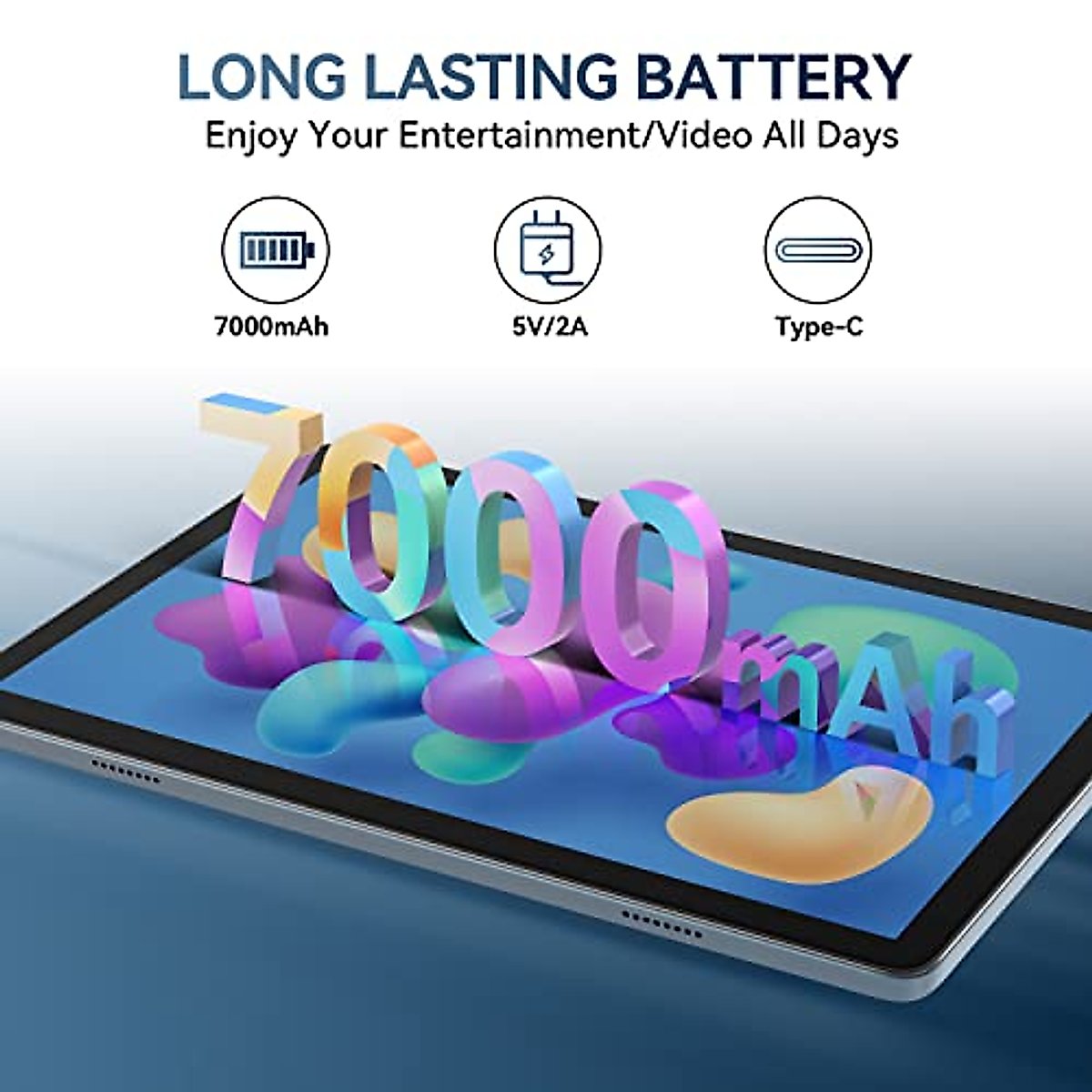Tablet 2023 Newest Android Tablet 10 inch, Octa-Core 5G WiFi Tablet with Keyboard, 128GB + 4GB + 1TB Expandable Storage, Large Touch-Screen Tablet, 13MP Dual Camera/Bluetooth/GPS/HD Display/Mouse/Case