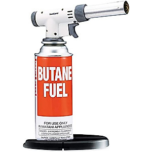 Iwatani PRO2 Culinary Professional Kitchen Butane Torch | Adjustable Flame Shape Strength 2700 F | Sous Vide Crème Brulee Pastries | Anti-flare | Incl. Stabilizing Stand | Butane Fuel Not Included