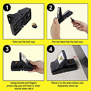 Mouse Trap Reusable,Small Mice Traps with Detachable Bait Cup,Safe and Effective Indoor Mouse Catcher for Gophers, Voles, Mice, and Rats - 8 Pack