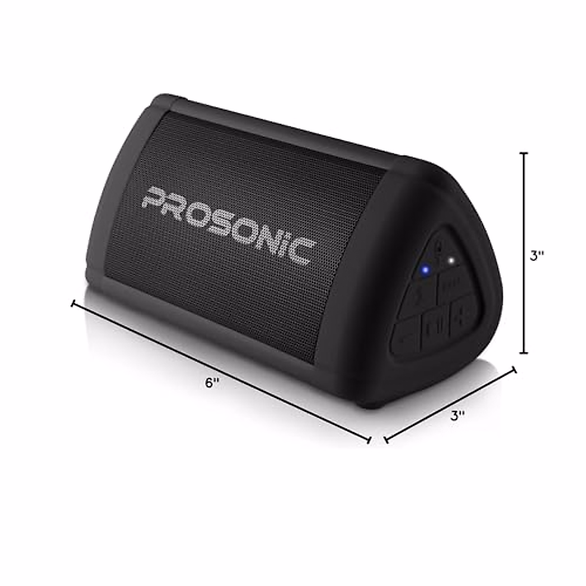 Prosonic BT3 Portable Wireless Bluetooth Speaker with 10W Stereo Sound & Bass Boost -Rich Sound & Intense Bass -Bluetooth 5.0 -Microphone -IPX5 - in & Outdoor Speaker (Black)