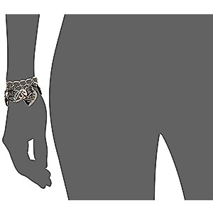 GUESS "Basic Mixed Metal Logo Charm Toggle Charm Bracelet