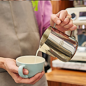 Milk Frothing Pitcher Espresso Accessories - Milk Steaming Pitcher Stainless Steel Pitcher Latte Art Espresso Machine Cappuccino Coffee Milk Frother Cups 12 oz (350ml)