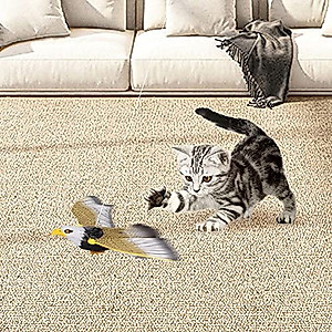 Flying Bird Cat Toy with Lights and Sound, 2023 New Simulation Bird Interactive Cat Toy for Indoor Cats, Interactive Electric Hanging Flying Bird Toy for Cats Kitten Play Chase Exercise (Parrot+Eagle)
