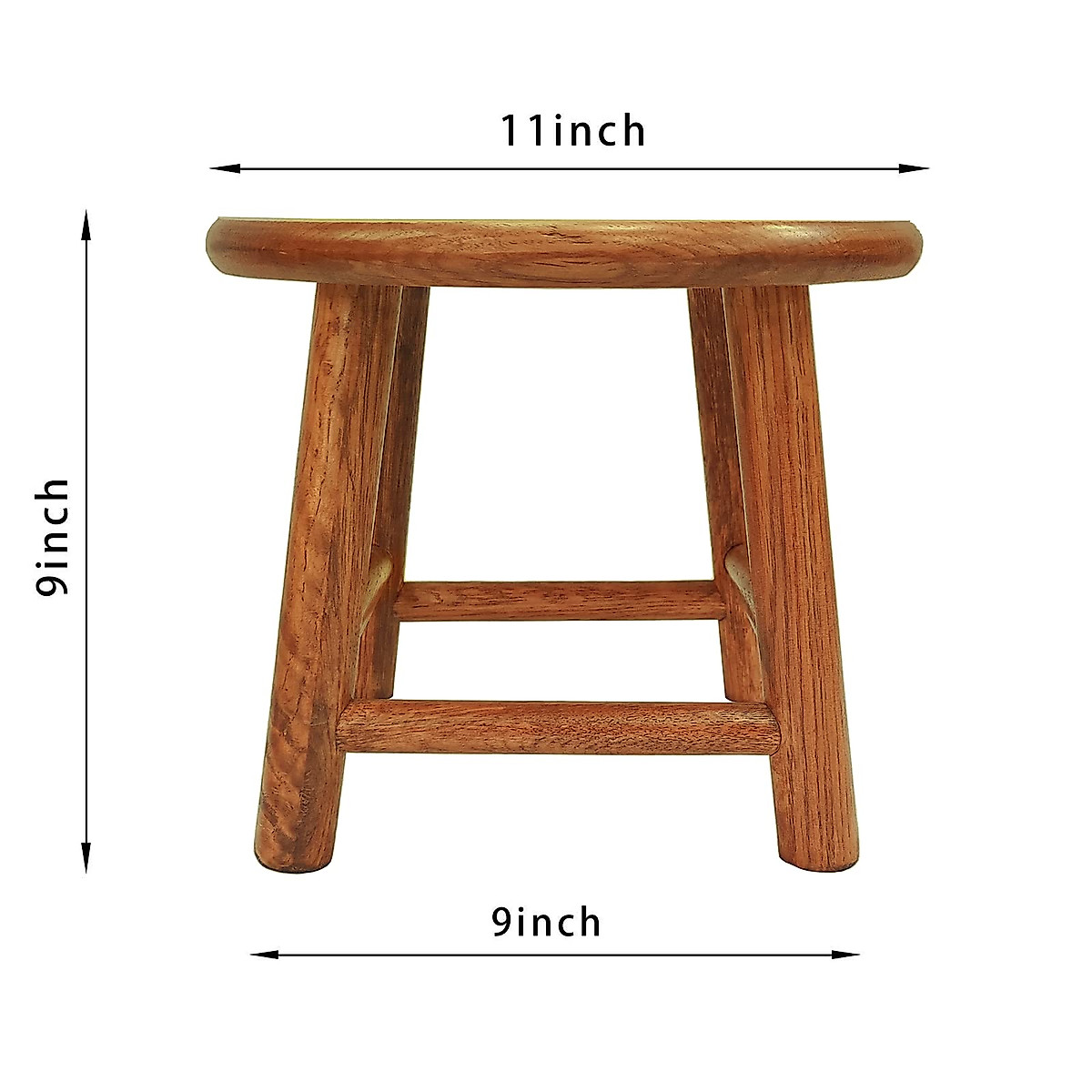 CONSDAN Kids Stool, Milking Stool, USA Grown Oak, Plant Stand, Handcrafted Solid Wood Stool, 9" Low Stool, Round Step Stool, Wooden Stool for Kids, Small Short Stool, Shoe Changing Stool(Chocolate)