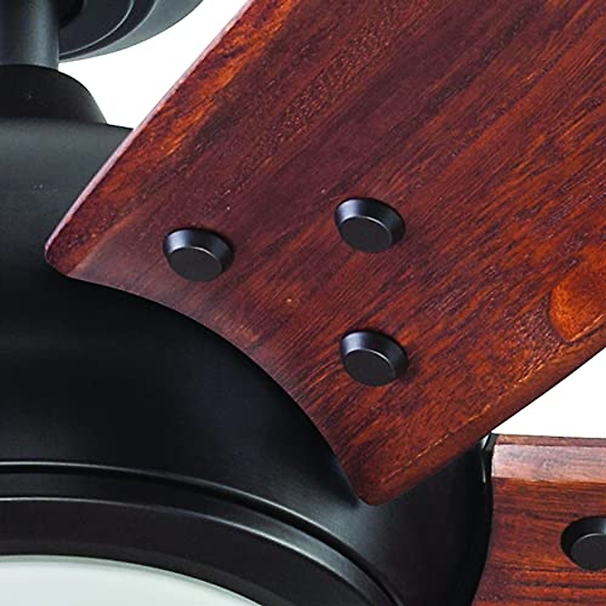 Prominence Home Guyanna, 62 Inch Modern Farmhouse LED Ceiling Fan with Light, Remote Control, Dual Mounting Options, Hand Carved Wood Blades, Reversible Motor - 51633-01 (Espresso)