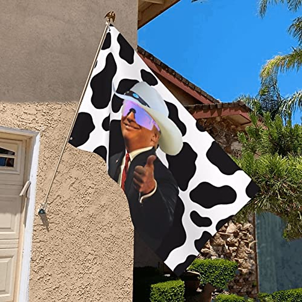 Cow Print Cowboy 2024 Flag 3x5 FT Double-sided Printing Home Outdoor Garden Yard Decoration Banner with 2 Brass Grommets