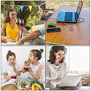 PATIKIL Foldable Laptop Table, Portable Lap Desk Picnic Bed Tray Tables Snacks Reading Working Desks with Tote Bag for Bed Sofa, Orange