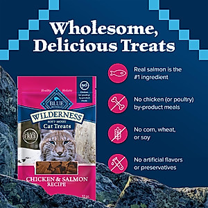Blue Buffalo Wilderness Crunchy Cat Treats, Made with Natural Ingredients, Tasty Salmon Flavor, 12-oz Tub