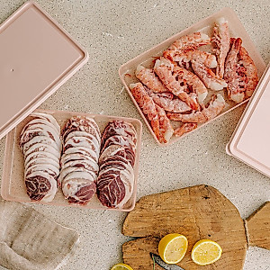 Dr.HOWS YU COLD & FREEZER CONTAINER Stackable Portable Freezer Storage Containers, Meal Prep, Lunch for Child, Microwave safe, BPA-Free 1 piece (1,500ML - LIGHT BEIGE)