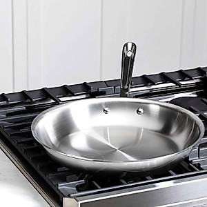 All-Clad D3 Stainless Cookware, 12-Inch Fry Pan With Lid, Tri-Ply Stainless Steel, Professional Grade, Silver