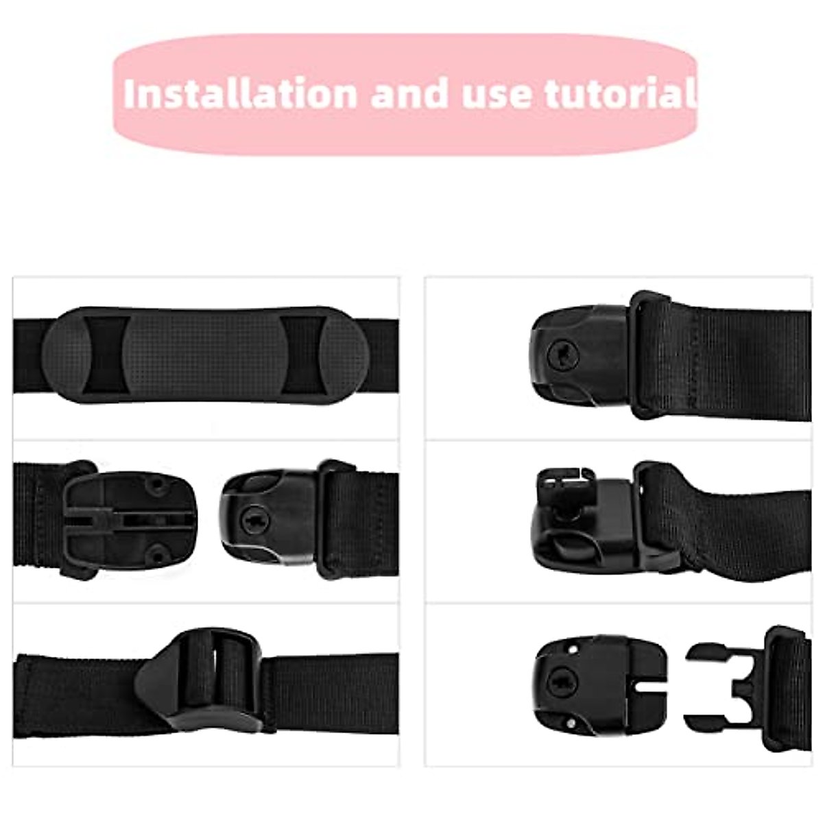 Taruimoo Outdoors Universal Trash Can Lid Strap Bin Strap Garbage Lock，with mounting Screw and Buckle Key, Adjustable dustbin Safety Lock Belt Garbage Can Security System