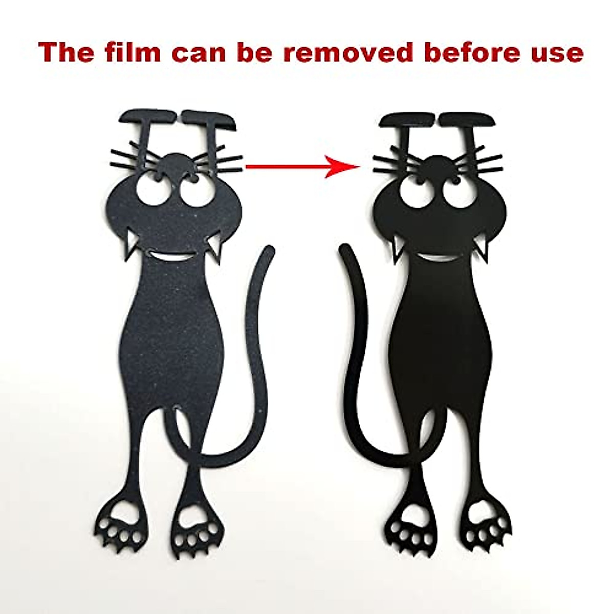 Funny Cat Bookmark, 2023 New Curious Cat Bookmark for Cat Lovers, Creative Hollow Kitten Bookmark, Black Kitten Hanging Bookmark, Funny Office School Gift for Book Lovers (5 Pcs)