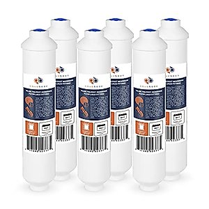 Aquaboon 6-Pack of Inline Post/Carbon Polishing Water Filter Catridge for Reverse Osmosis System Standard Size (Jaco fitting)