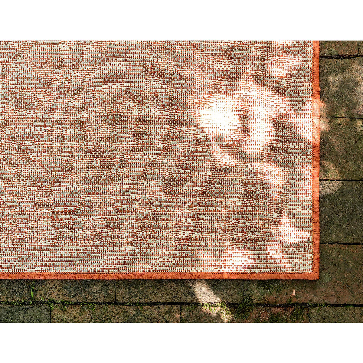 Unique Loom Outdoor Botanical Collection Area Rug - Allover (5' 3" x 8' Rectangle, Terracotta/ Beige)