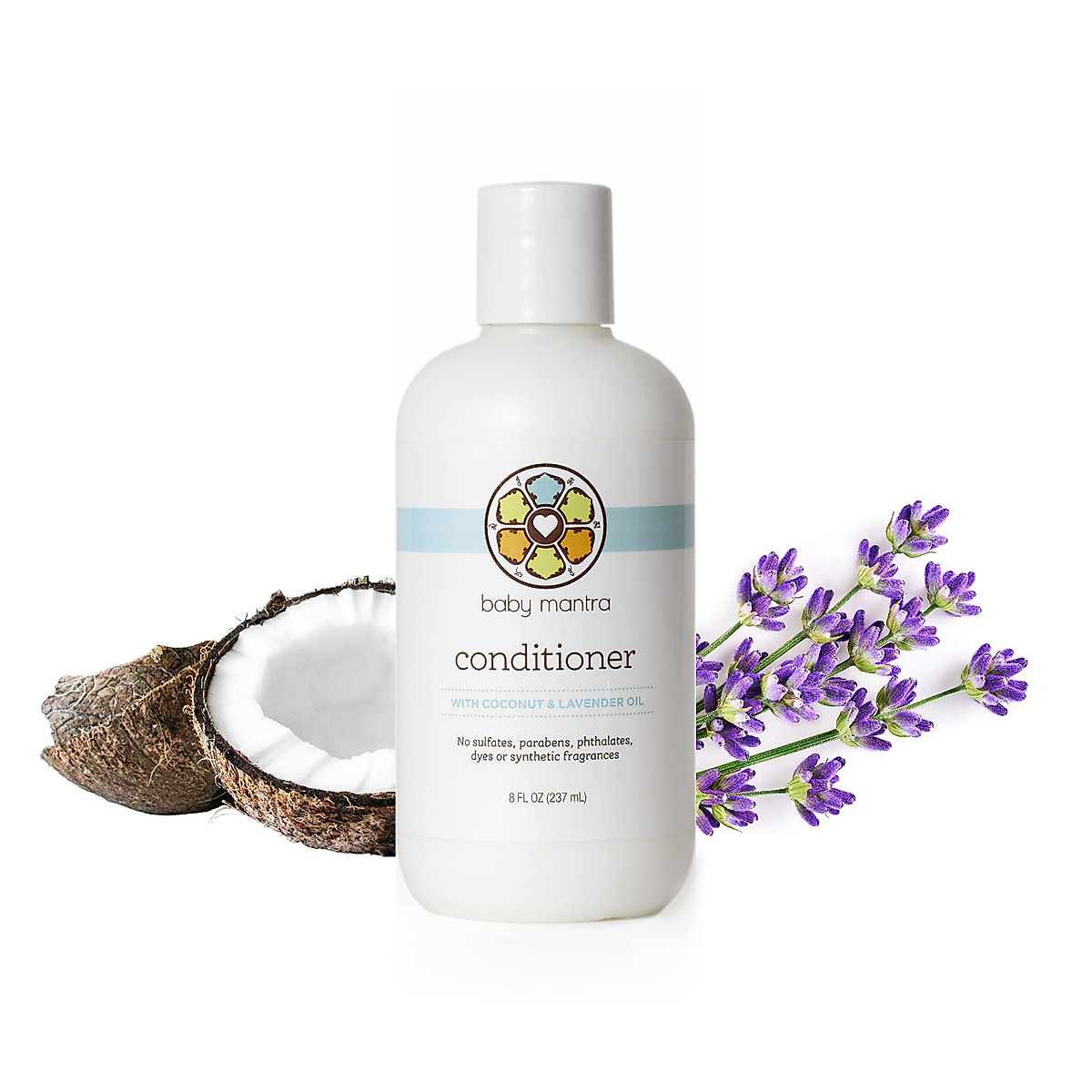 Baby Mantra Detangling Conditioner, EWG Verified Hair Detangler made with Natural, Hypoallergenic Ingredients - Best for Infants, Toddlers, and Kids with Sensitive Skin, 8 Ounce Bottle (1 Pack)