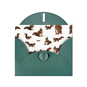 MQGMZ Cute Squirrels Print Holiday Greeting Cards Blank Note Cards With Envelopes For All Occasions Birthdays