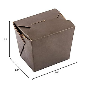 Restaurantware-8 Ounce Noodle Take Out Boxes, 25 Disposable Food To Go Boxes - Tab-Lock, Stackable, Black Paper Take Home Boxes, Greaseproof, For Restaurants, Catering, And Parties