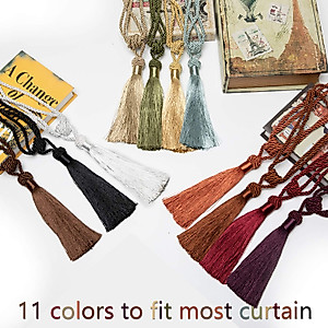 BEL AVENIR Curtain Tiebacks Hand-Woven Holdbacks Home Decorative Tassels Tiebacks (Gold, 2 Pack)